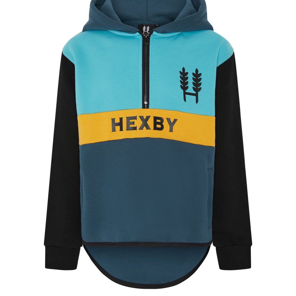 Kids Mullet Shearing Hoodie - Blue/Yellow - Hexby